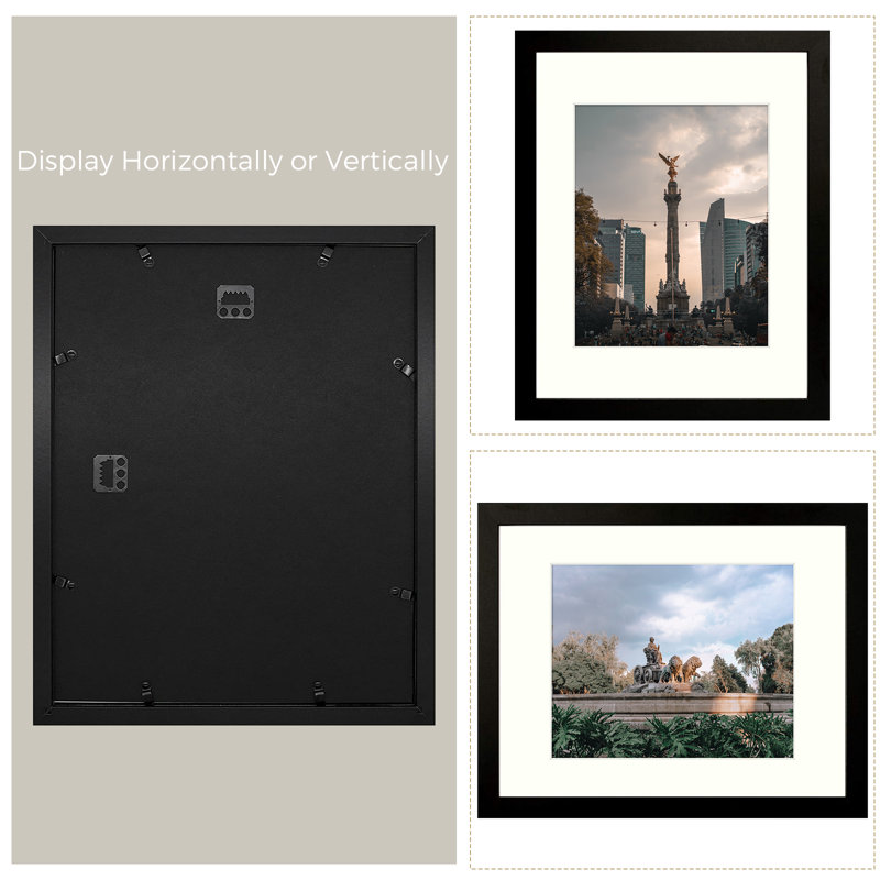 Wade Logan® Bezarez 11x14 Black Gallery Wall Hanging Picture Frames with Real Glass | Wayfair